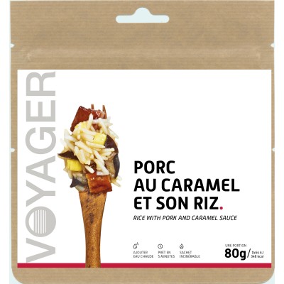 Porc au caramel et son riz lyophilisé - 80g - 374 kcal - TOM EQUIPEMENT